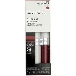 Covergirl Outlast All-Day Lip Color with Topcoat, Brazen Raisin , 2 Count (Pack of 1)