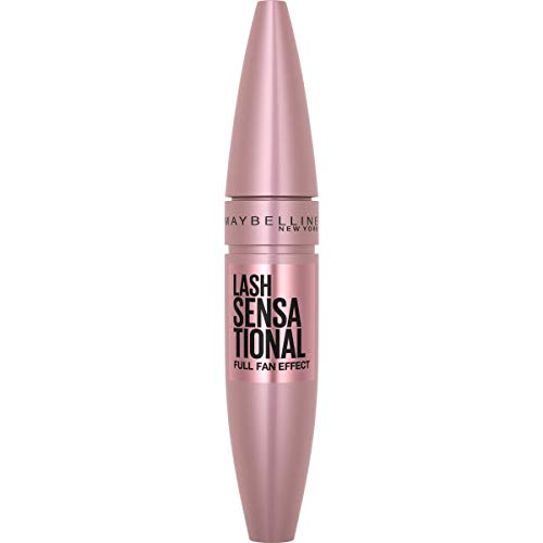 Maybelline Lash Sensational Washable Mascara, Lengthening and Volumizing for a Full Fan Effect, Blackest Black, 1 Count