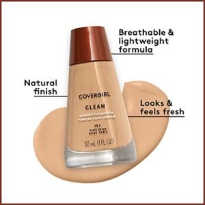 COVERGIRL Clean Liquid Foundation, Perfect Beige 148, Pack of 1