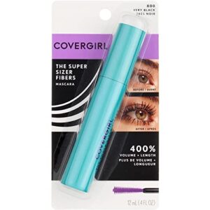 covergirl the super sizer fibers mascara, very black, 1 count