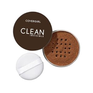 covergirl clean invisible loose powder – loose powder, setting powder, vegan formula – translucent dark, 20g (0.7 oz)