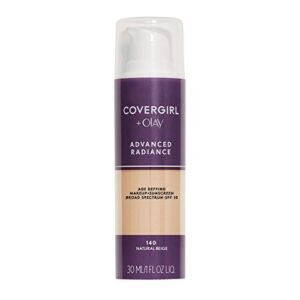 covergirl advanced radiance liquid makeup, natural beige 140, 1.0-ounce