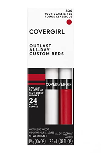 COVERGIRL Outlast All-Day Lip Color Custom Reds, Your Classic Red, 0.06 Ounce (Pack of 1)