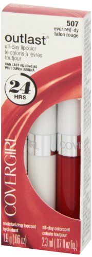 COVERGIRL Outlast All Day Two-Step Lipcolor Ever Red Dy 507, 0.13 Oz