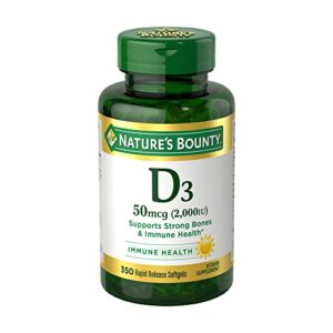 nature’s bounty vitamin d, immune support, 2000 iu, softgels, 350 ct