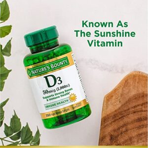 Nature’s Bounty Vitamin D, Immune Support, 2000 IU, Softgels, 350 Ct