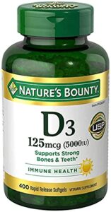 nature’s bounty immune health vitamin d3 5000 iu, rapid release 400 softgels