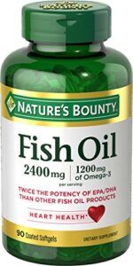 nature’s bounty fish oil, supports heart health, 2400mg, coated softgels, 90 ct.