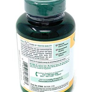 Nature's Bounty Quick Dissolve Fast Acting Vitamin B-12 2500 mcg, Natural Cherry Flavor (300 tablets)