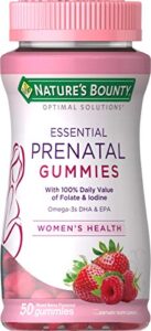 nature’s bounty optimal solutions essential, prenatal gummies, 50 count