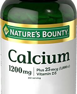 Nature’s Bounty Calcium 1200 mg With Vitamin D3, Bone Health & Immune Support, 1000 IU, 220 Softgels