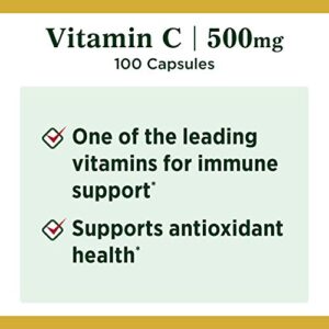 Nature's Bounty Vitamin C, Immune Support, 500mg, Capsules, 100 Ct