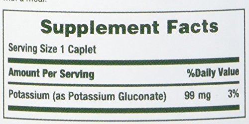 Nature's Bounty Potassium Gluconate 99mg, 100 Caplets