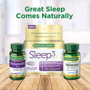 Melatonin by Nature's Bounty, 100% Drug Free Sleep Aid, Dietary Supplement, Promotes Relaxation and Sleep Health, 10mg, 60 Count(Pack of 2)