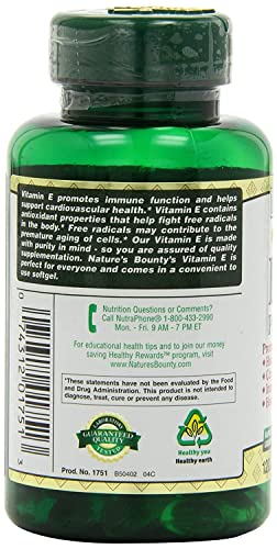 Nature's Bounty Vitamin E 400 IU Softgels Pure DL-Alpha 120 Soft Gels (Pack of 2)