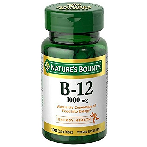 Nature's Bounty Natural Vitamin B12, 1000mcg Tablets, 100 Count, Pack of 3