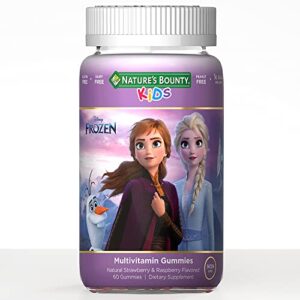 nature’s bounty disney® frozen kids gummy multivitamin, natural strawberry & raspberry flavored, vitamins a, c, d, e, and select b vitamins, 60 gummies