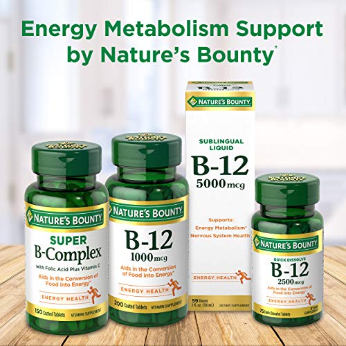 Nature’s Bounty Vitamin B6, Supports Energy Metabolism and Nervous System Health, 100mg, Tablets, 100 Ct