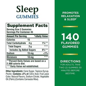 Nature’s Bounty 10 mg Melatonin Gummy, 100% Drug Free Sleep Supplement, 10 mg, Blueberry, 140 Ct