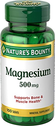 Nature's Bounty Magnesium, 500 mg Coated Tablets, Mineral Supplement, Supports Bone and Muscle Health, Gluten Free, Vegetarian, 100 Count (Pack of 3)