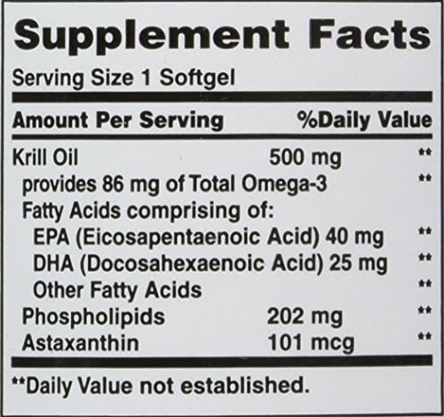 Nature's Bounty Krill-500 mg Oil, 30 Softgels