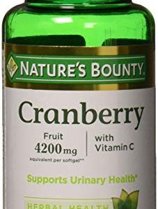 Nature's Bounty Cranberry Fruit 4200 mg, Plus Vitamin C, 120 Softgels (Pack of 2)