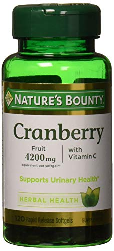 Nature's Bounty Cranberry Fruit 4200 mg, Plus Vitamin C, 120 Softgels (Pack of 2)