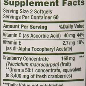 Nature's Bounty Cranberry Fruit 4200 mg, Plus Vitamin C, 120 Softgels (Pack of 2)