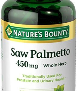 Nature's Bounty Saw Palmetto Support for Prostate and Urinary Health, Herbal Health Supplement, 450mg, 250 Capsules