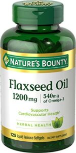 nature’s bounty flaxseed and omega 3, dietary supplement, supports cardiovascular health, 1200mg, softgels, 125 ct