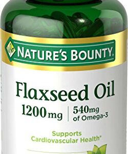 Nature's Bounty Flaxseed and Omega 3, Dietary Supplement, Supports Cardiovascular Health, 1200mg, Softgels, 125 ct