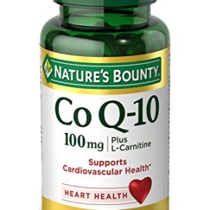 CoQ10 by Nature's Bounty, Dietary Supplement, Supports Heart Health, 100mg Plus L-Carnitine, 60 Softgels