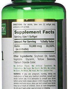 Nature's Bounty Biotin 10,000 mcg, Rapid Release Softgels 120 each