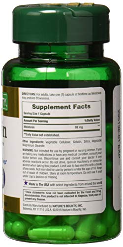 Nature's Bounty Maximum Strength Melatonin 10mg Capsules, 60 CT (Pack of 2)