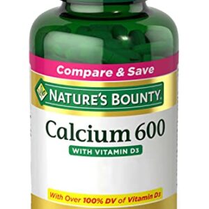 Calcium Carbonate & Vitamin D by Nature's Bounty, Supports Immune Health & Bone Health, 600mg Calcium & 800IU Vitamin D3, 250 Tablets