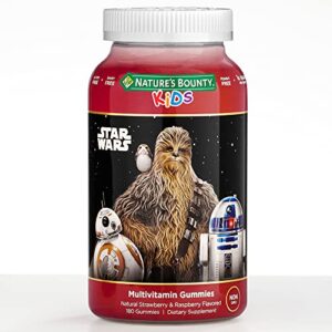 nature’s bounty star wars™ kids gummy multivitamin, natural strawberry & raspberry flavored, non-gmo, 180 gummies