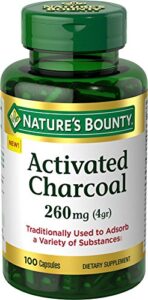 nature’s bounty activated charcoal 260 mg, 100 capsules, dietary supplement to support a healthy lifestyle