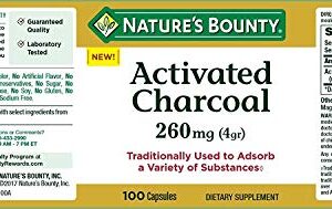 Nature's Bounty Activated Charcoal 260 mg, 100 Capsules, Dietary Supplement to Support a Healthy Lifestyle