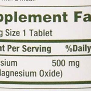 Nature's Bounty Magnesium 500 mg Tablets 100 ea (Pack of 2)