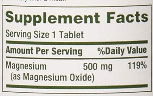 Nature's Bounty Magnesium 500 mg Tablets 100 ea (Pack of 2)