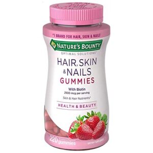 natures bounty optimal solutions hair, skin and nails gummies (220 count)