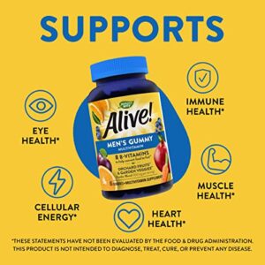 Nature’s Way Alive! Men’s Gummy Multivitamins, High Potency Formula, Supports Whole Body Wellness*, Fruit Flavored, 60 Gummies