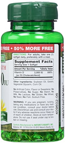 Nature's Bounty, D 2000 Iu Softgels, 150 Count