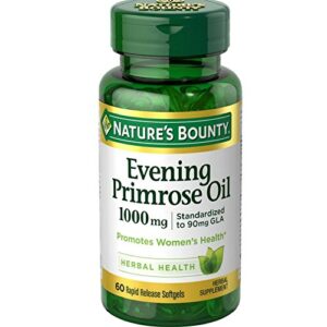 nature’s bounty evening primrose oil, 90mg, 60 softgels (pack of 3)