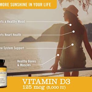 NatureWise Vitamin D3 5000iu (125 mcg) 1 Year Supply for Healthy Muscle Function, and Immune Support, Non-GMO, Gluten Free in Cold-Pressed Olive Oil, Packaging Vary ( Mini Softgel), 360 Count