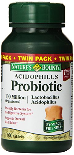 Nature's Bounty Probiotic Acidophilus Tablet, 100 Count (Pack of 2)