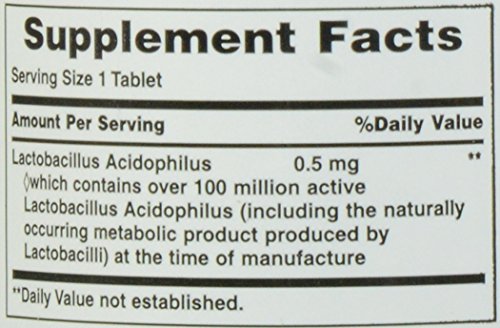 Nature's Bounty Probiotic Acidophilus Tablet, 100 Count (Pack of 2)