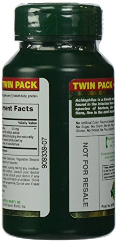 Nature's Bounty Probiotic Acidophilus Tablet, 100 Count (Pack of 2)