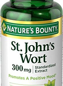 Nature's Bounty St. John's Wort Pills and Herbal Health Supplement, Promotes a Positive Mood, 300 mg Capsules, 100 Count, Pack of 2