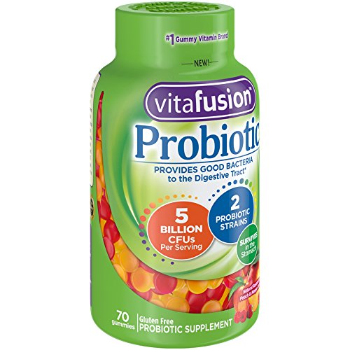 Vitafusion Probiotic Gummy Supplements, Raspberry, Peach and Mango Flavored Probiotic Nutritional Supplements, 70 Count